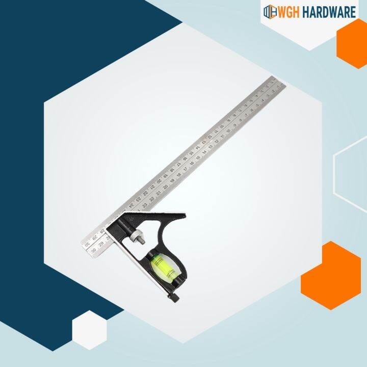 WGH Combination Square 300mm Steel L Square Angle Ruler Squala | Lazada PH