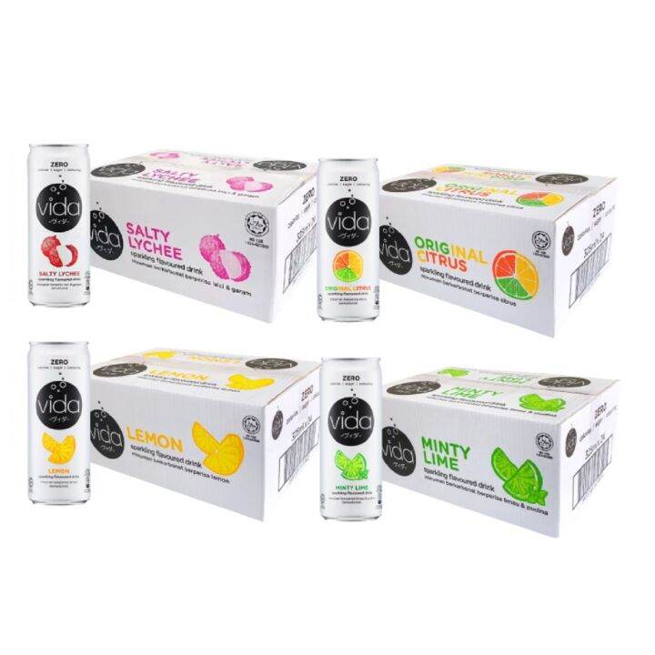 Vida Sparkling Zero Drinks (24 x 325ml) - 4 Variants | Lazada