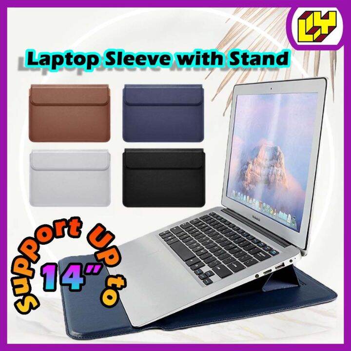 14" Portable Laptop with Stand Pouch Bag Leather Sleeve Waterproof ...