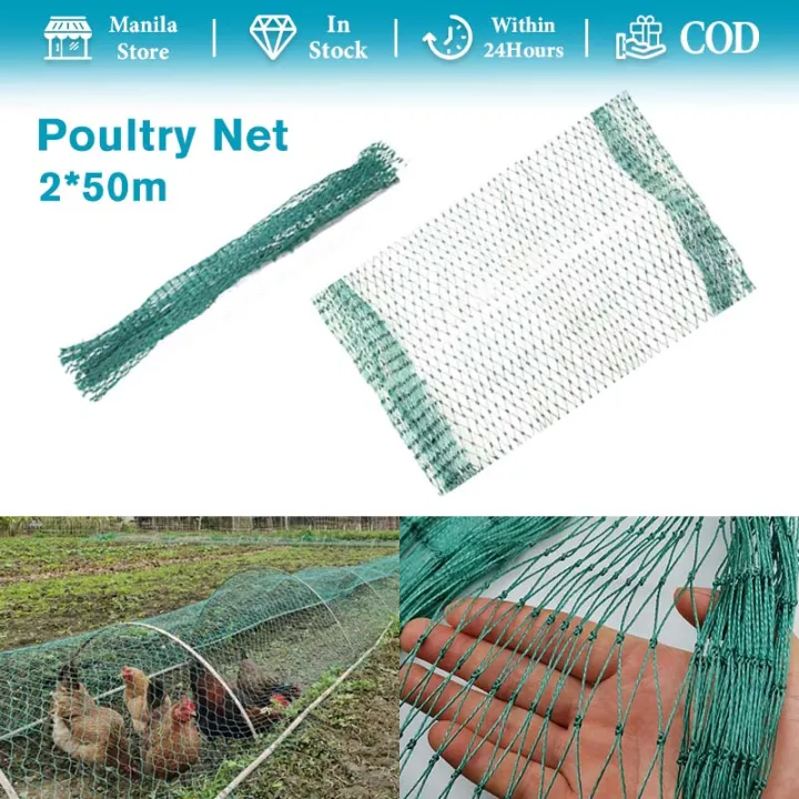 2*50m Chicken Net Poultry Net Ranging Net Garden Plant Netting Crops ...