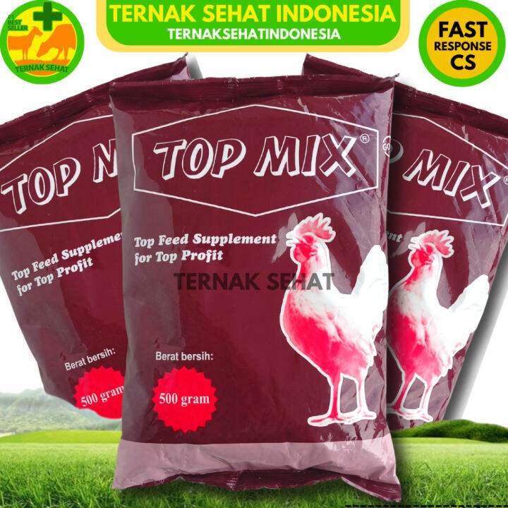 TOPMIX 500 GRAM - Suplemen Penggemuk Ayam Dan Meningkatkan Produksi Telur Tambahan Pakan Unggas ...