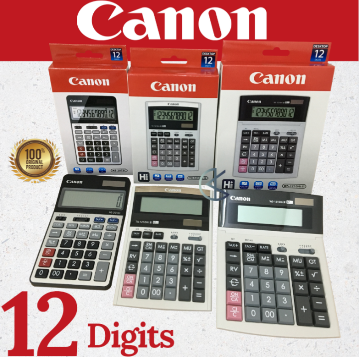 Canon 12 Digits Calculator / Electronic / Solar And Battery ( HS-20TSC / TX-1210Hi III / WS ...