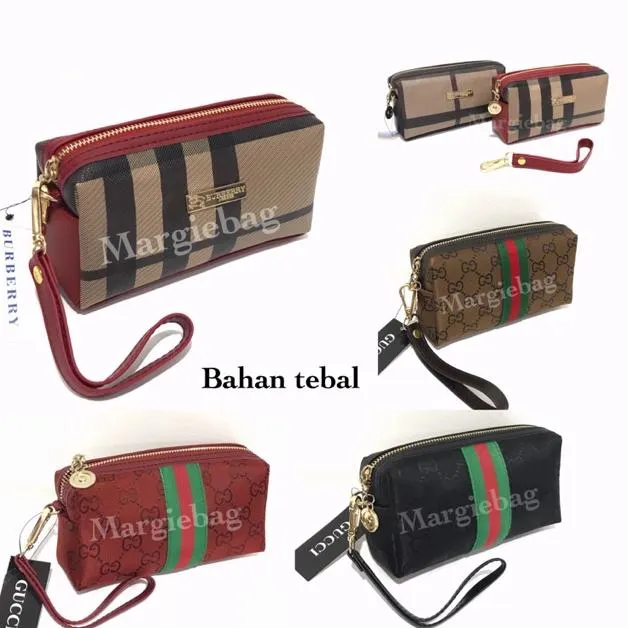 AH DOMPET GUCCI BAHAN TEBAL ORGANIZER KOTAK PENCIL ADA TALI TANGAN ...
