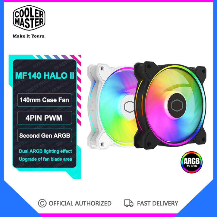 Cooler Master MF140 HALO Ⅱ Computer Case Fan 5V 3PIN Dual ARGB Light ...