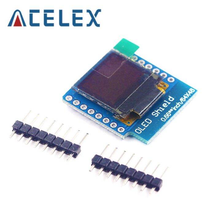 0.66นิ้วโมดูลจอแสดงผล Oled สำหรับ Wemos D1 Mini โมดูล Esp32 Arduino Avr Stm32 64X48 0.66 "หน้าจอ ...