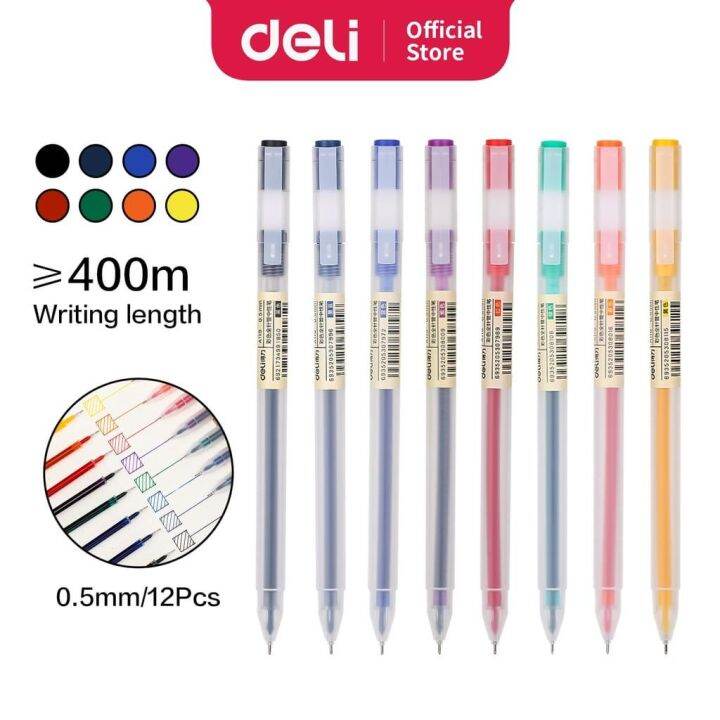 Pulpen tinta Gel 8 Warna ketebalan 0.5mm Panjang Penulisan sampai 400m ...