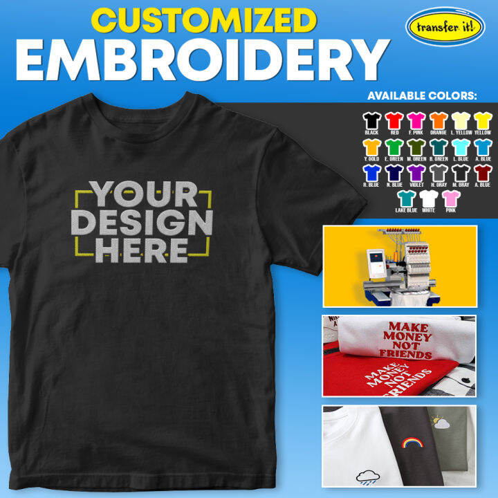 Transfer it Customized Personalized Embroidery Burda Tahi T-shirt Name ...