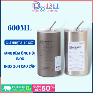 Ly giữ nhiệt cao cấp ice americano 600ml inox 304 cao cấp không gỉ cốc