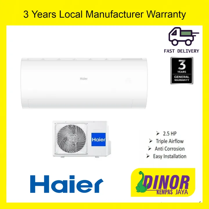 Haier 2.5 HP R32 Non-Inverter Series Triple Air Flow Air Conditioner ...
