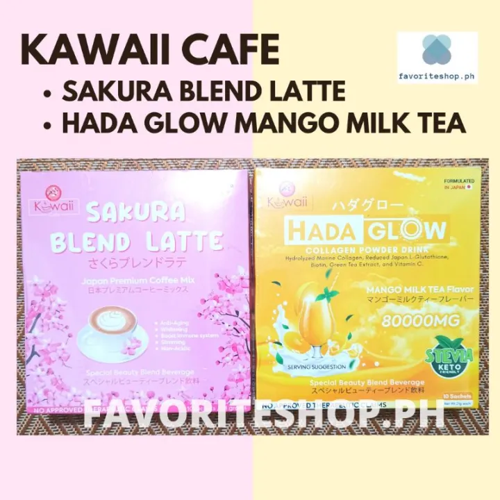ONHANDKAWAII CAFE Sakura Blend Latte HADA GLOW Mango Milk Tea ...