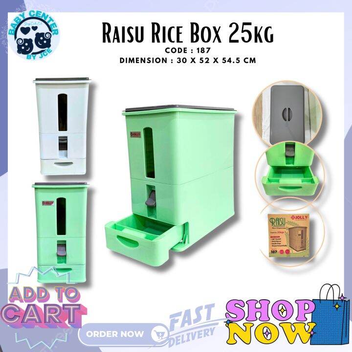 187 RAISU RICE BOX 25KG/JOLLY RICE BOX/RICE BIN/25KG RICE BIN/25KG RICE ...