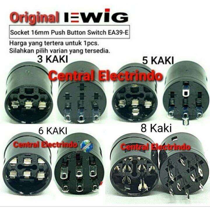 Socket Bantu Push Button Switch EWIG 16mm EA39-E 3/5/6/8 Kaki. | Lazada ...