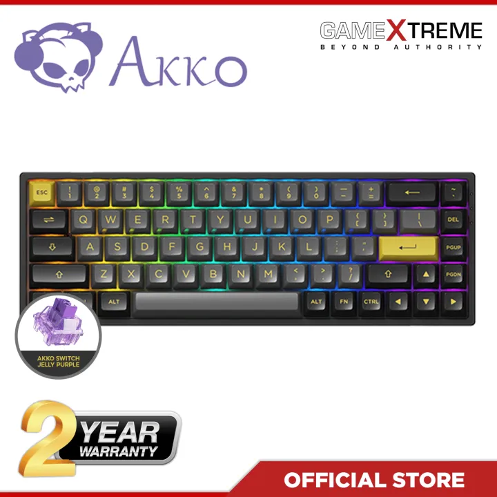 AKKO Black & Gold 3068B Mechanical Keyboard (AKKO Switch Jelly Purple ...