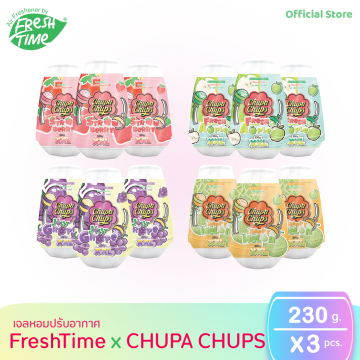 [ยกแพ็ค3ชิ้น] FreshTime x Chupa Chups เจลหอมปรับอากาศ น้ำหอมปรับอากาศ กลิ่นผลไม้ วางไว้ที่ไหนก็ ...
