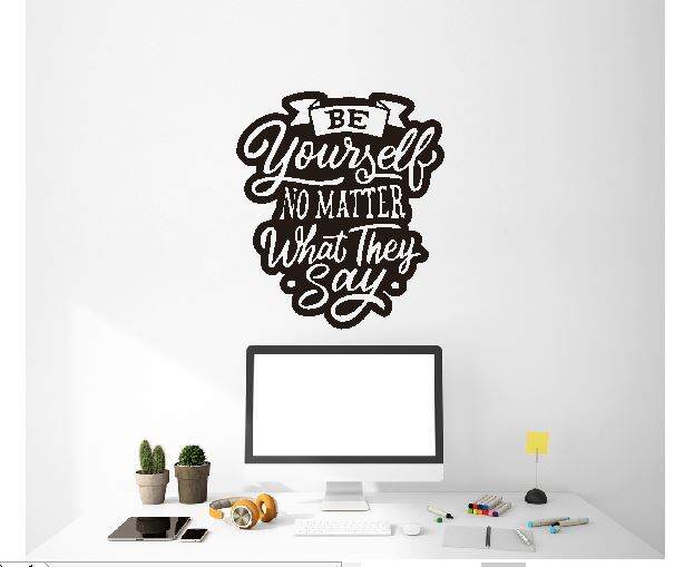 Sticker Dinding Be Yourself Motivasi Wallstiker Quotes Office Kerja ...