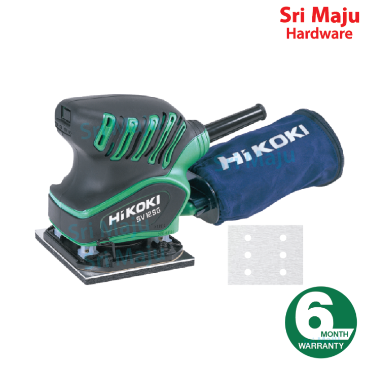 MAJU Hikoki Orbital Palm Sander SV 12SG 200W 114mm Hitachi Wood Finish Sanding Machine Mesin ...
