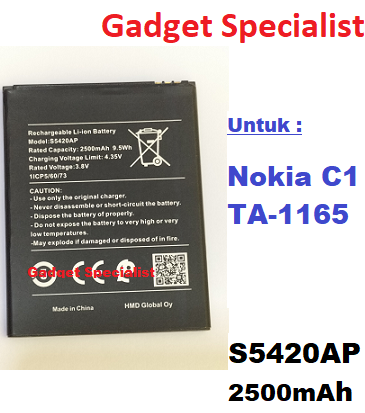 Nokia C1 TA-1165 S5420AP 2500mAh Battery NokiaC1 1165 TA1165 Batery ...