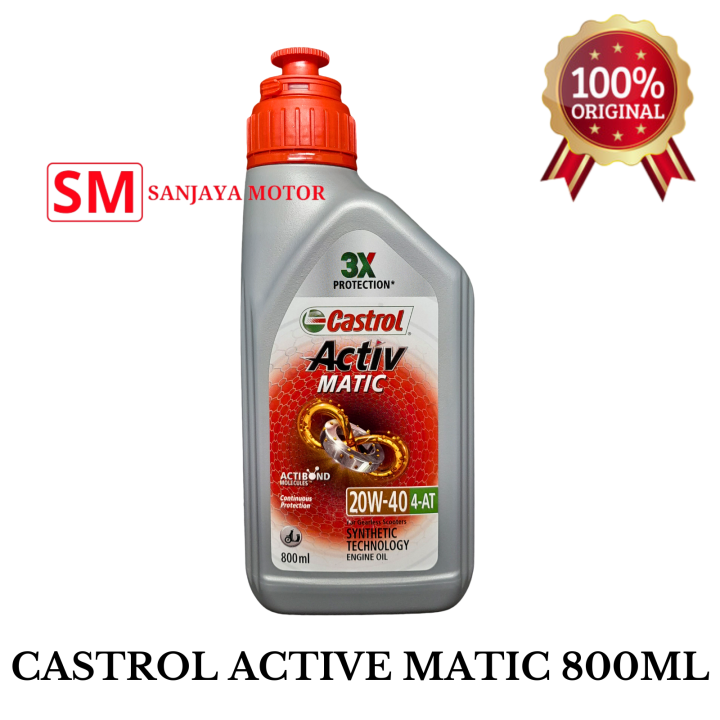 OLI CASTROL ACTIV MATIC 20w-40 800ML (Original) | Lazada Indonesia