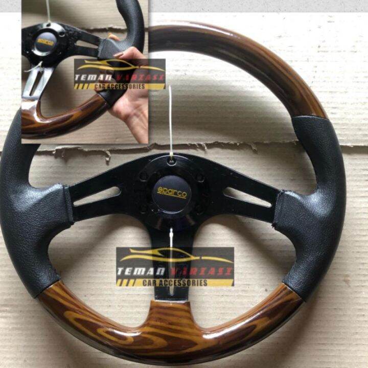 FS SETIR STIR STER RASING RACING SPARCO MOBIL UNIVERSAL KAKI 3 KAYU ...
