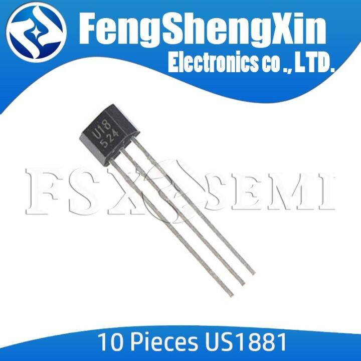 10pcs/lot U18 TO-92 US1881 OH188 1881 Hall Effect Sensor Magnetic Detector Hall Sensor Motor ...