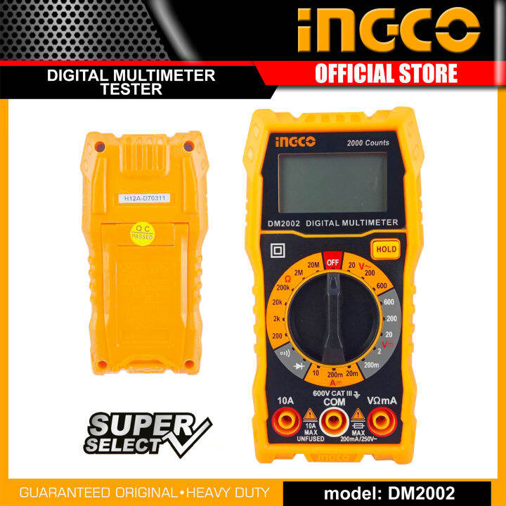 Ingco DM2002 Digital Multimeter Tester Electrical Test Tool Electrician ...