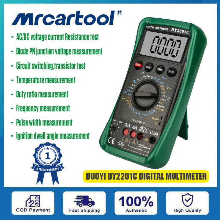 MRCARTOOL DUOYI DY2201C Digital Multimeter Intelligent anti-burn Manual ...
