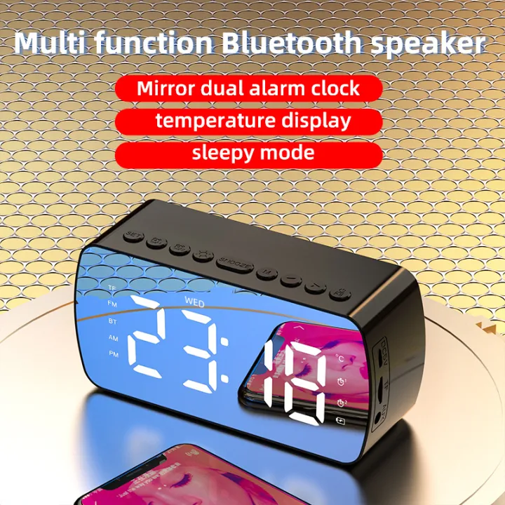 Wireless Bluetooth Speaker Small Mini Alarm Clock Portable Cannon Mini ...