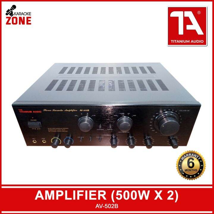 Titanium Audio Av 502B Amplifier / Karaoke Amplifier / with 2 Microphone Input (500w x 2 ...