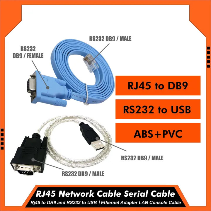 RJ45 Network Cable Serial Cable│Rj45 to DB9 and RS232 to USB│Ethernet ...