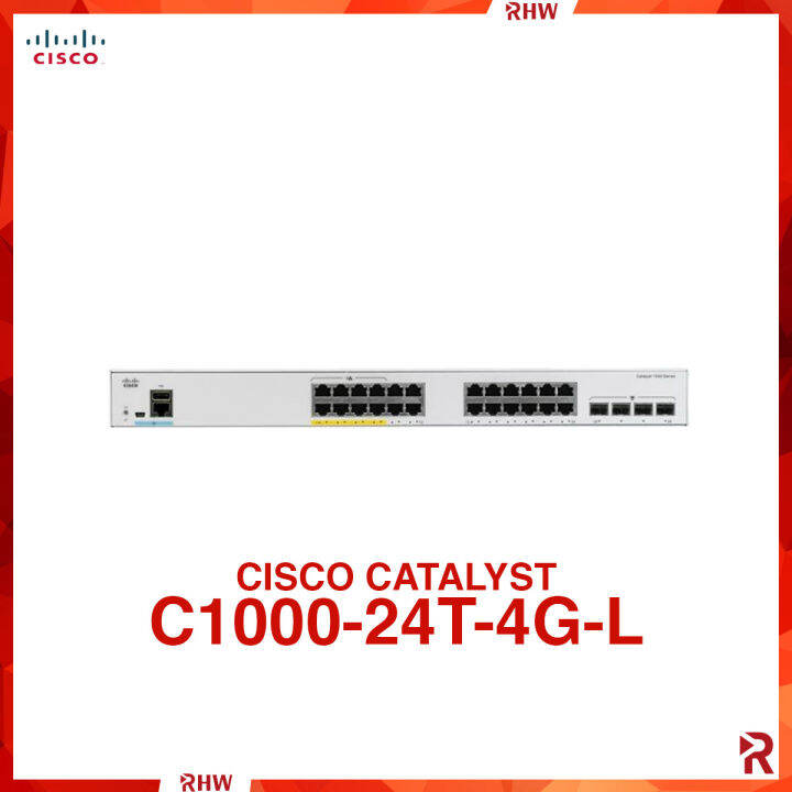 C1000-24T-4G-L│Cisco Catalyst 1000 Series Switches│24x 10/100/1000 Ethernet ports│4x 1G SFP ...