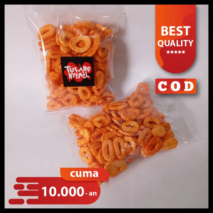 makanan ringan kerupuk ring pedas isi 160g gram snack cemilan pedas ...