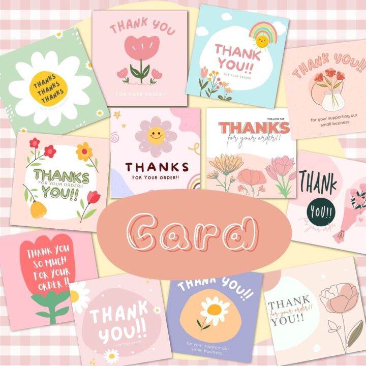 Mini Square Thank You Card Packaging Parcel 感谢卡 (50 Sheets) | Lazada