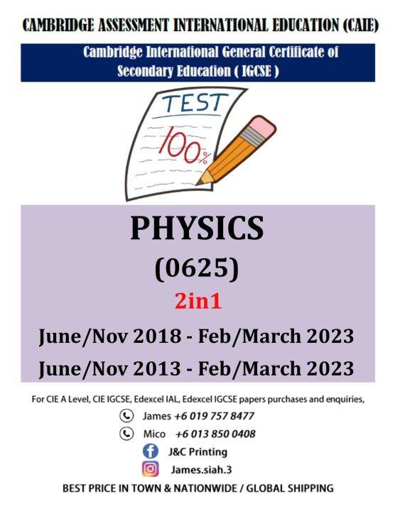 Cambridge Igcse PHYSICS 0625 2IN1 VERSION(PAPER 2,4,6) 2018/2013-Feb ...