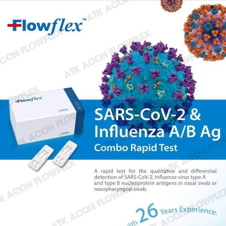 Flowflex SARS-CoV-2 & Influenza A/B Combo Rapid Test (โควิด, ไข้หวัด ...