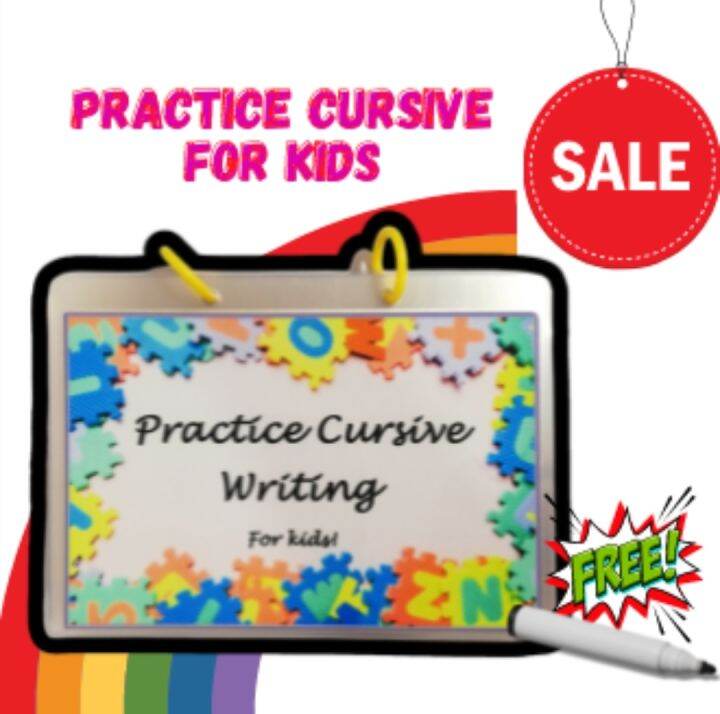 Flashcards for kids Cursive Writing Practice / Free Marker / Laminated ...