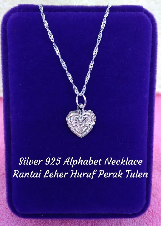 Silver 925 Alphabet Necklace(Love)*Rantai Leher Huruf Perak Tulen* | Lazada
