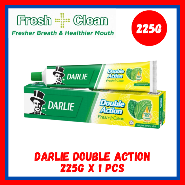 [Ready Stock] Darlie Double Action Mint Fluoride Toothpaste 225g x 1 | Lazada