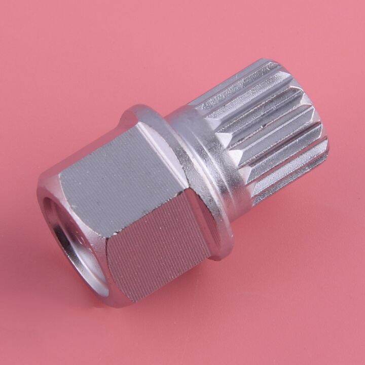 Silver Car Auto 18 Teeth Anti Theft Locking Wheel Nut Bolt Key Fit For ...