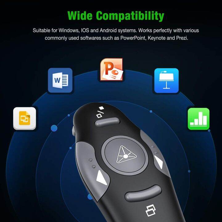 Wireless Presenter Remote RF 2.4GHz Wireless Remote Clicker ...