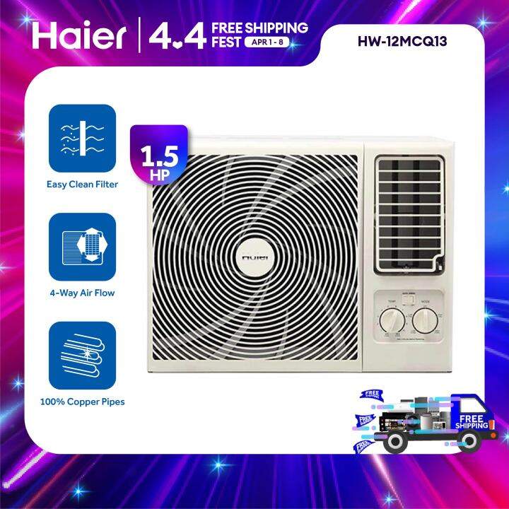 Haier HW-12MCQ13 1.5 HP Window Type Aircon Inverter Grade R410 Refrigerant 10.8 Energy Rating ...