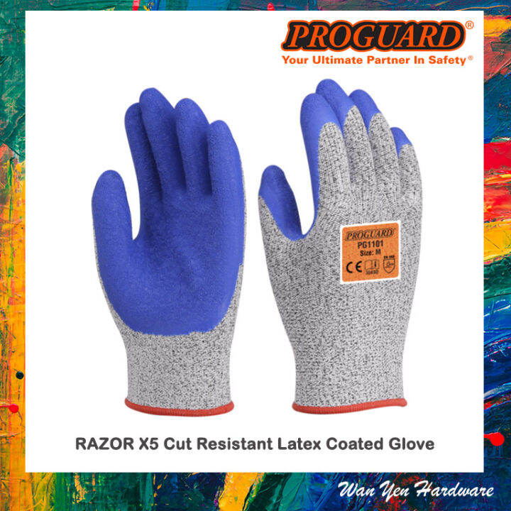 Proguard PG1101 RAZOR X5 Cut Resistant Latex Coated Glove | Lazada
