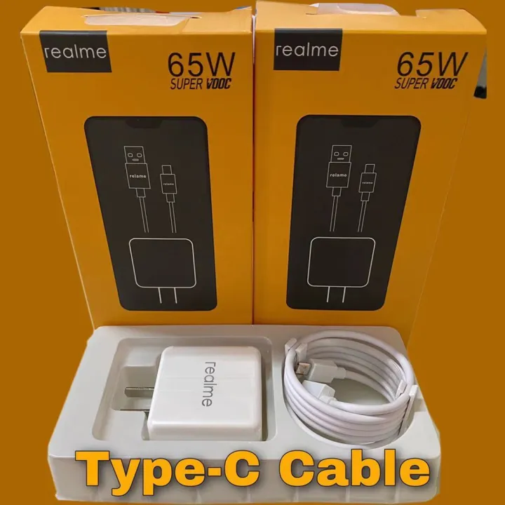 Realme Orignal VOOC Flash 65w Quality Fast Charger type-c USB Cable ...