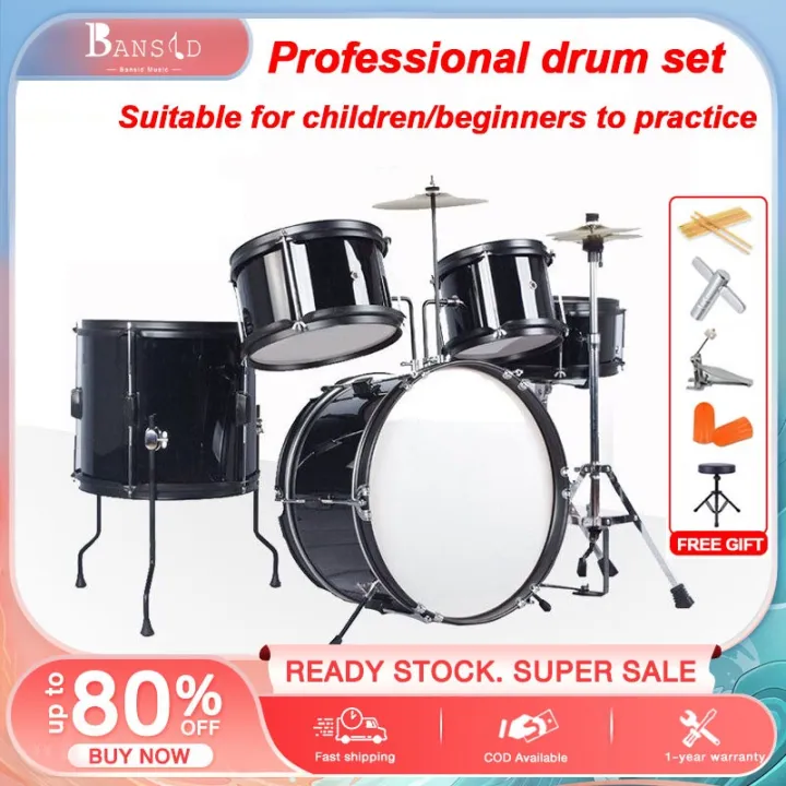 5-piece drum kit for beginners Self-starting drum kit for 5 people 2 ...