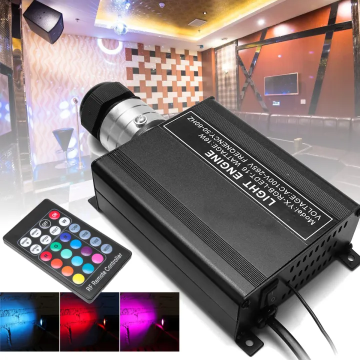 16W RGB LED Fiber Optic Star Ceiling Light Kit Remote Controller Light ...