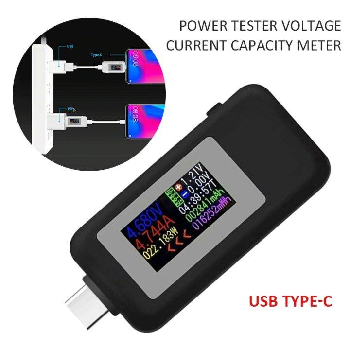 4 30V 5A Digital USB Type C Power Tester Voltage Current Capacity Meter ...