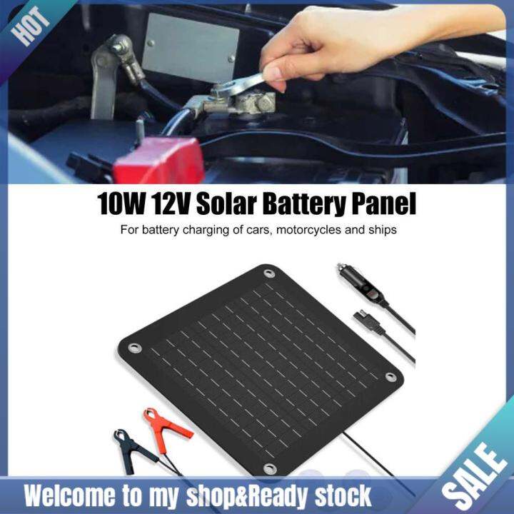 【Ready Stock】 10W 12V Portable Solar Panel Trickle Charger Car Battery ...
