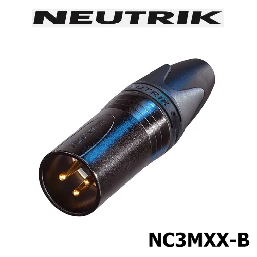 ของแท้ Neutrik NC3MXX-B ตัวผู้ 3 pole male cable connector with black metal housing and gold ...