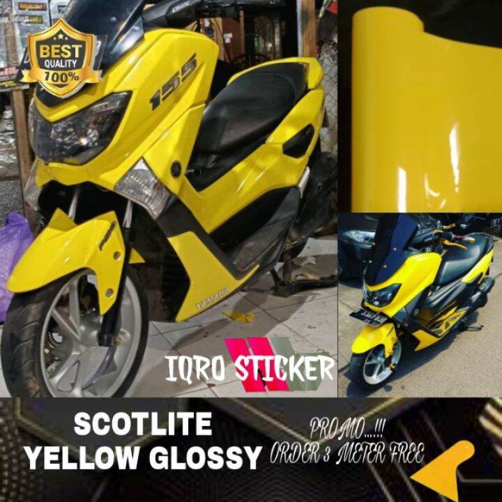 Stiker skotlet motor kuning glossy scotlite kuning glossy scotlite ...