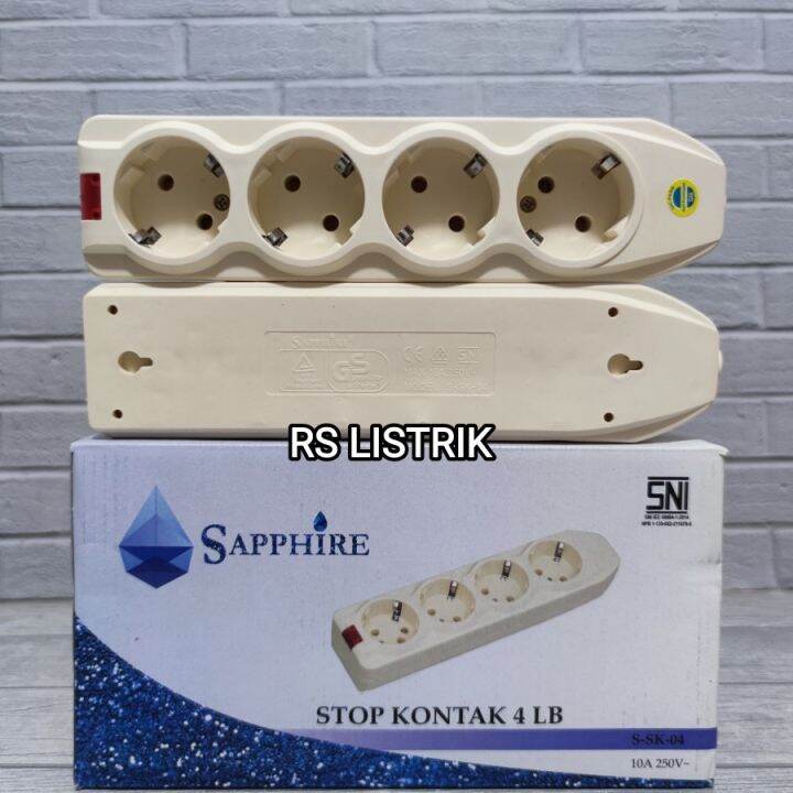 SAPPHIRE TERMINAL STOP KONTAK 4 LUBANG LAMPU SNI KUNINGAN S-SK04 | Lazada Indonesia