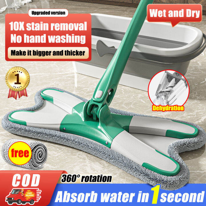 Absorb water in 1 second 360° Rotatable Mop with Extruder Free Hand ...